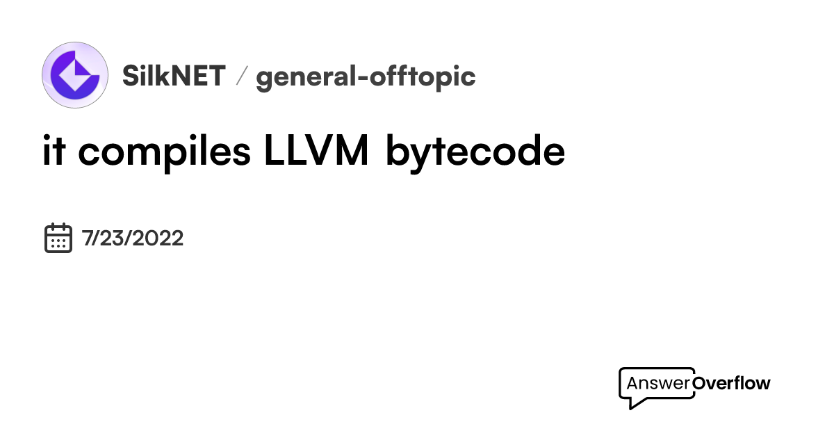 it compiles LLVM bytecode - Silk.NET