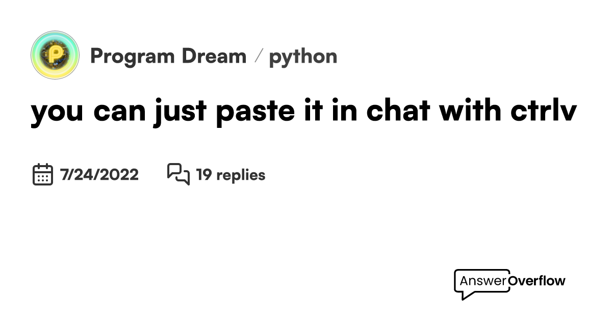 you can just paste it in chat with ctrl+v - Program Dream