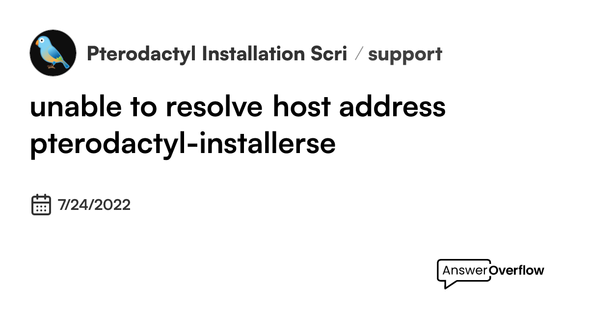 unable to resolve host address ‘pterodactyl-installer.se’ - Pterodactyl Installation Script