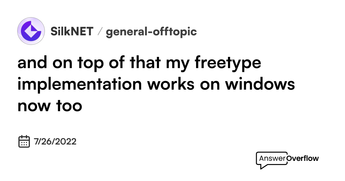 and on top of that my freetype implementation works on windows now too ...