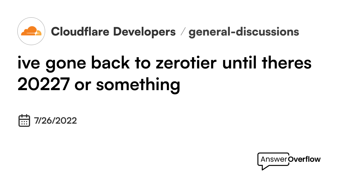 i've gone back to zerotier until there's 2022.7 or something ...