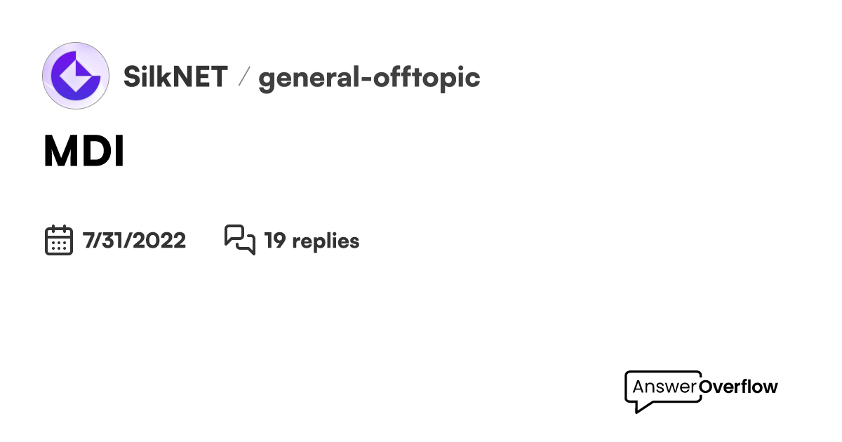 MDI? - Silk.NET