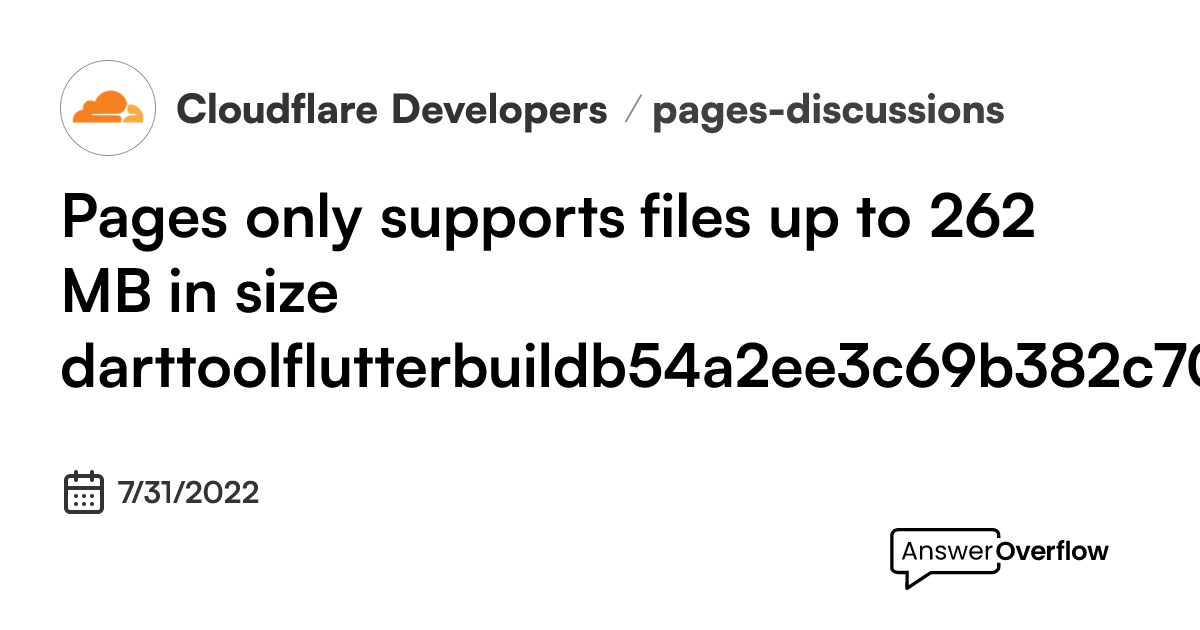> Pages only supports files up to 26.2 MB in size > .dart_tool/flutter ...
