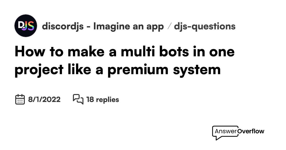 How to make a multi bots in one project like a premium system - discord.js - Imagine an app