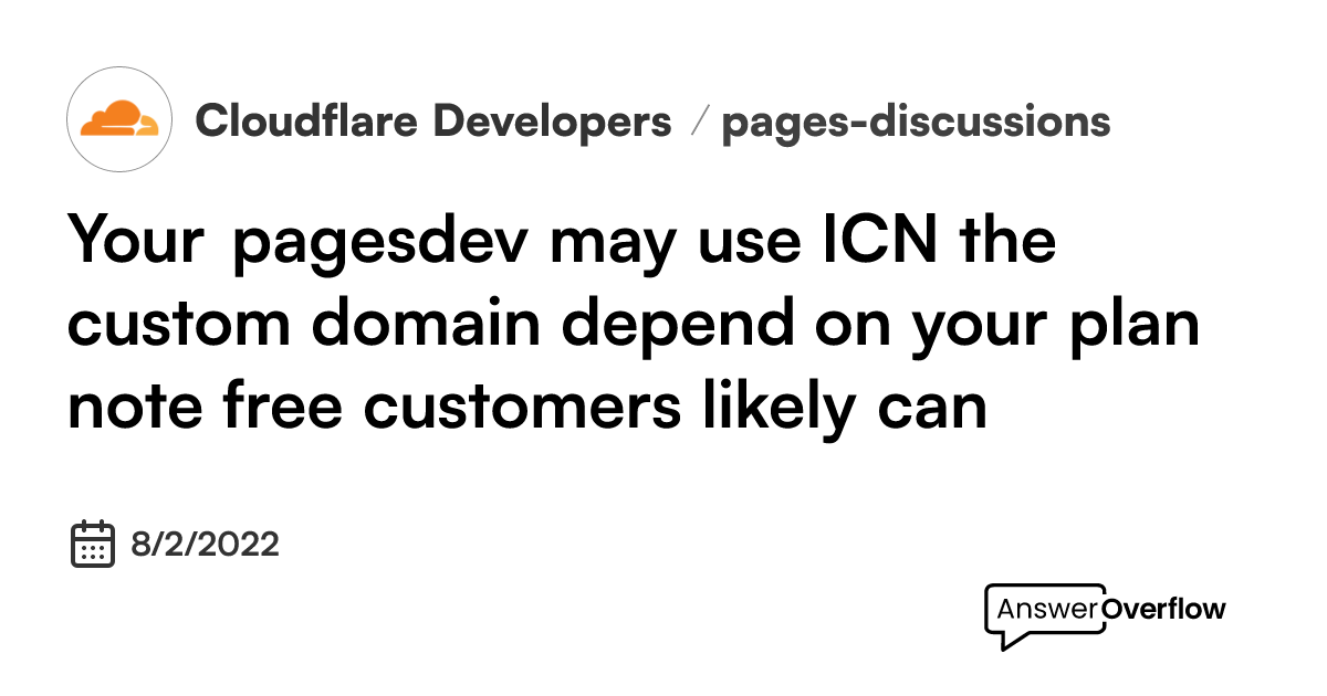 Your pages.dev may use ICN, the custom domain depend on your plan note ...