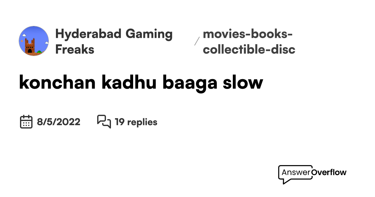konchan kadhu baaga slow - Hyderabad Gaming Freaks!🎮🇮🇳