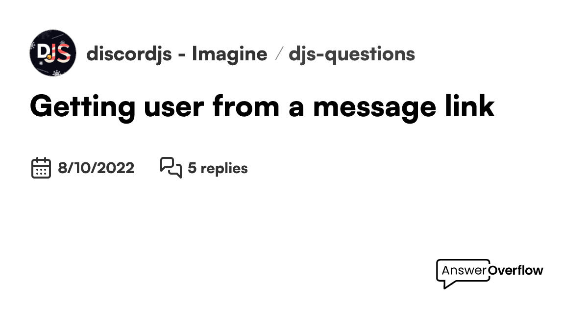 Getting user from a message link - discord.js - Imagine an app