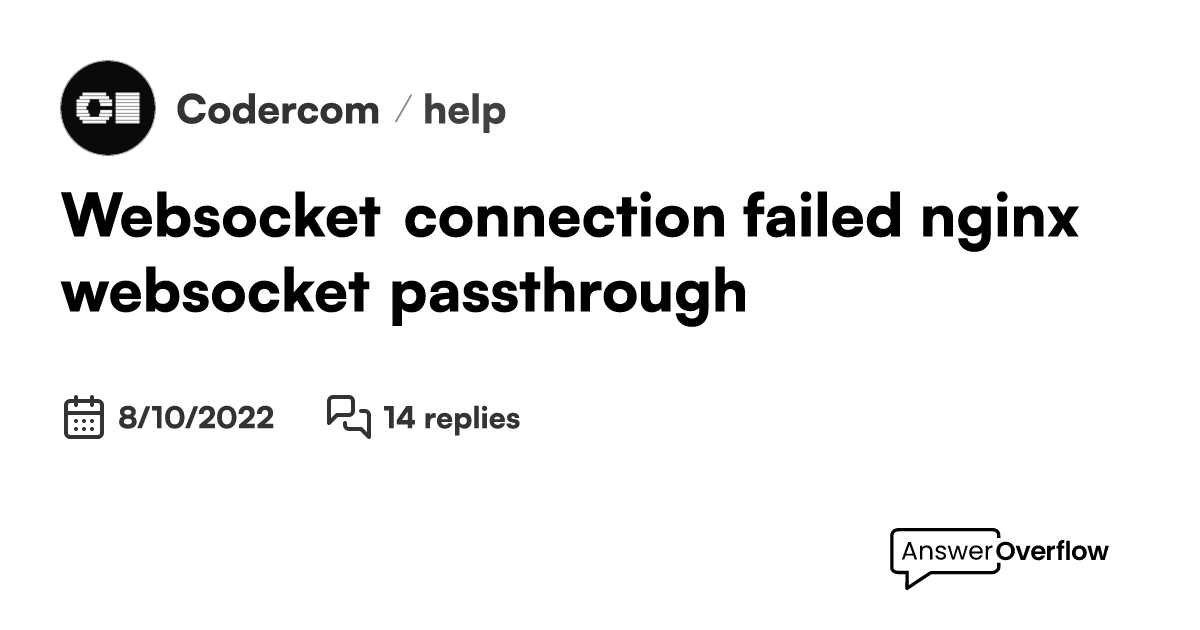 Websocket Connection Failed Nginx Websocket Passthrough