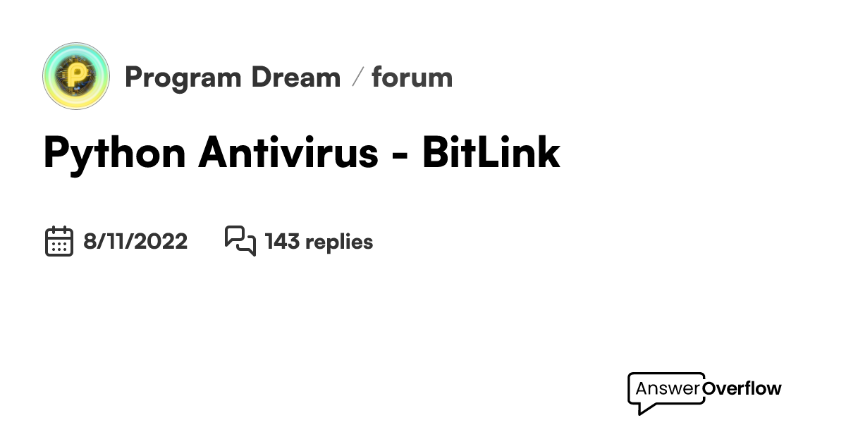 Python Antivirus - BitLink - Program Dream