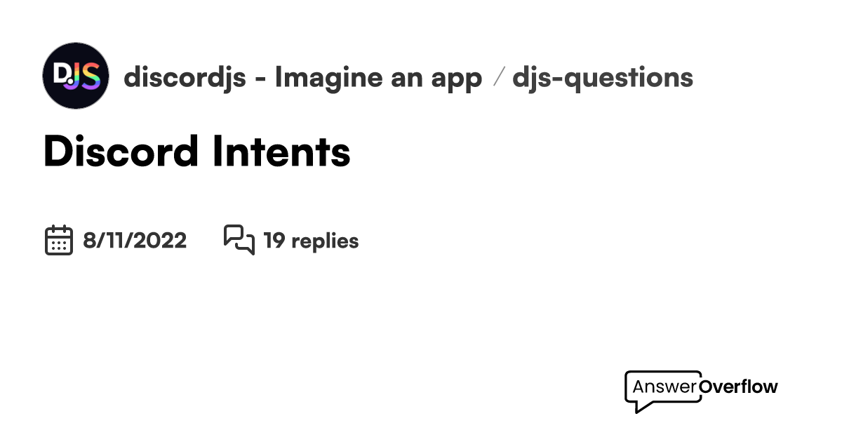 Discord Intents - discord.js - Imagine an app