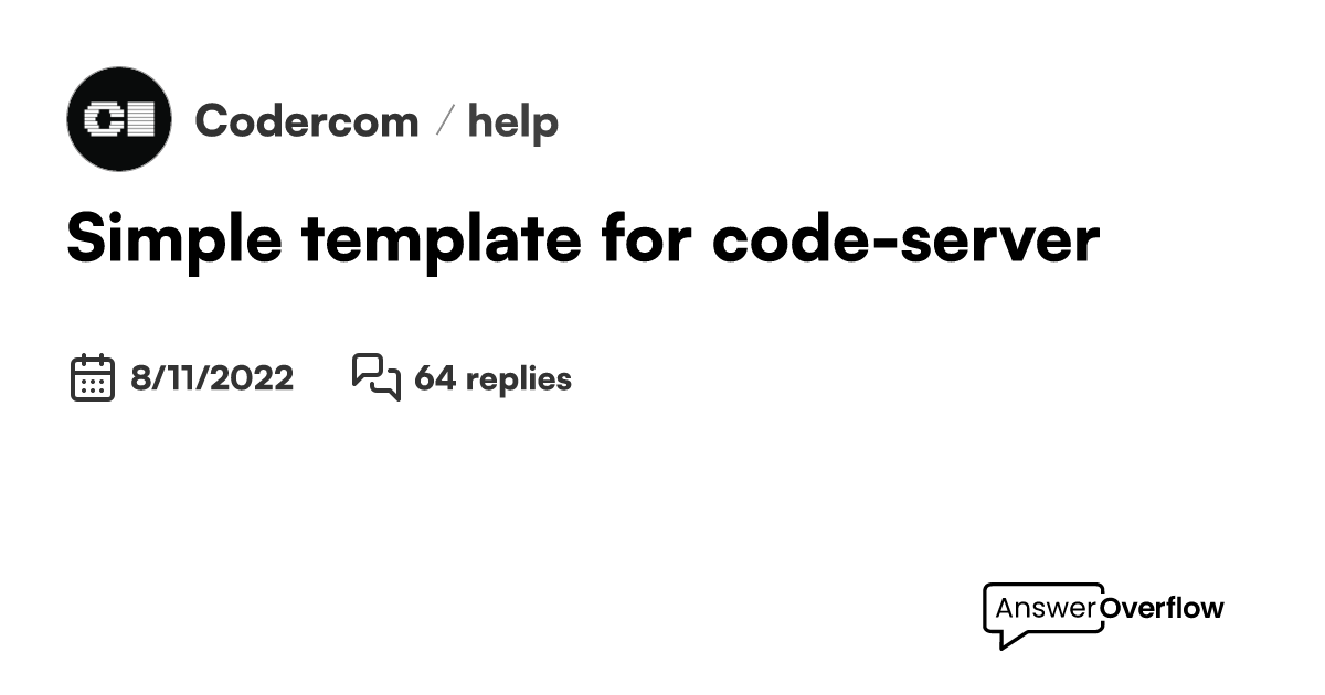Simple template for code-server - Coder.com
