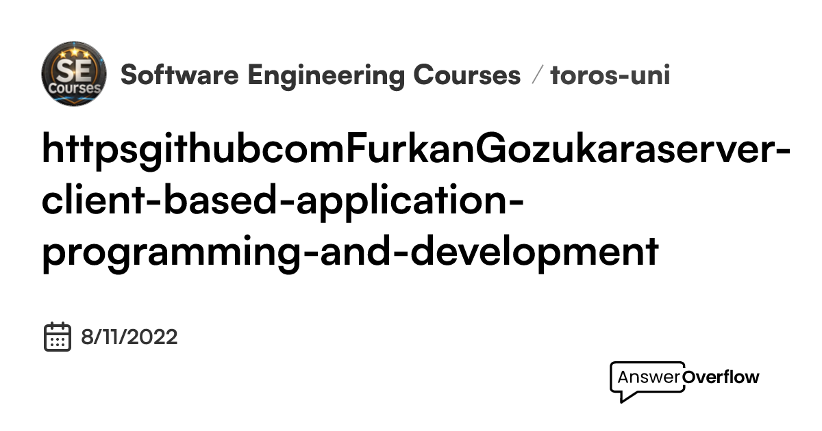 https://github.com/FurkanGozukara/server-client-based-application-programming-and-development ...