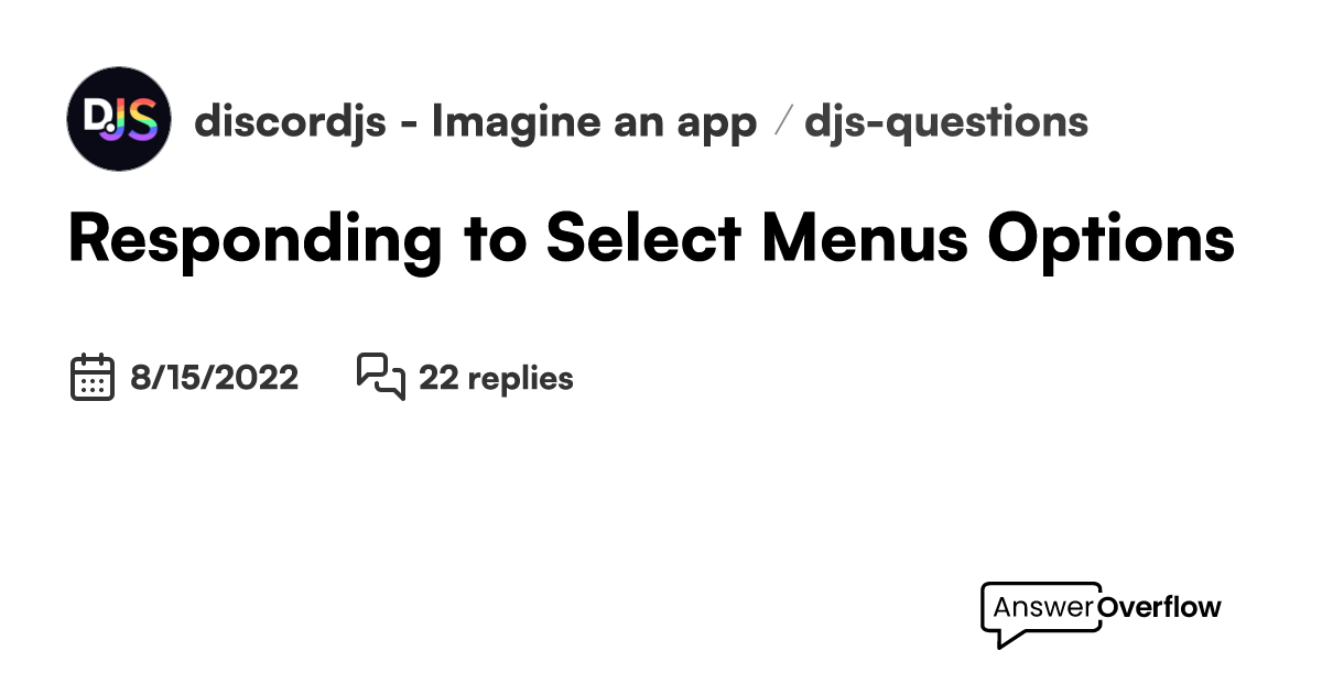 Responding to Select Menus Options - discord.js - Imagine an app