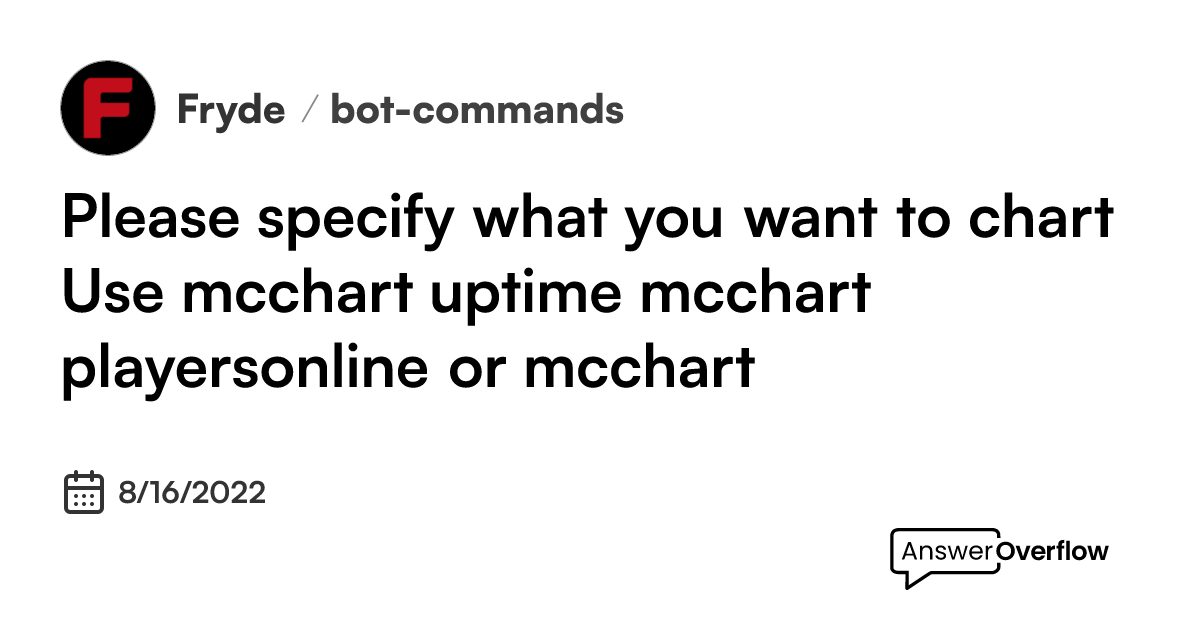 Please specify what you want to chart! Use `mc!chart uptime`, `mc!chart ...