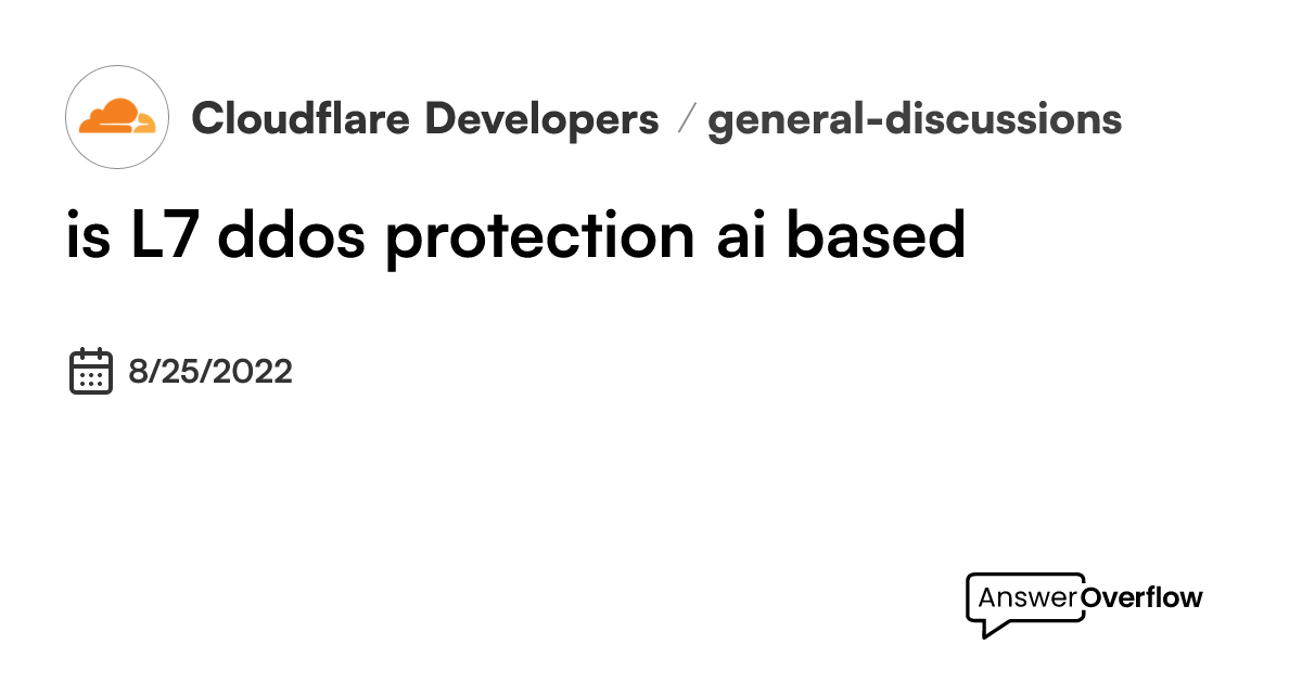 is L7 ddos protection ai based - Cloudflare Developers