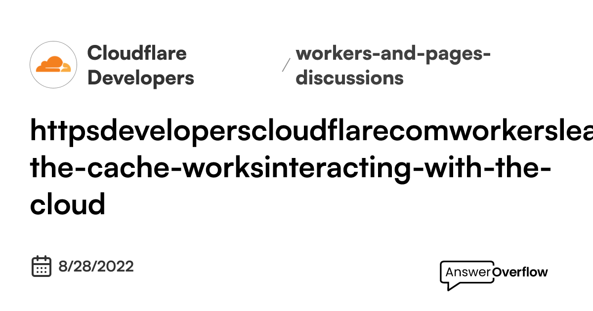 - Cloudflare Developers