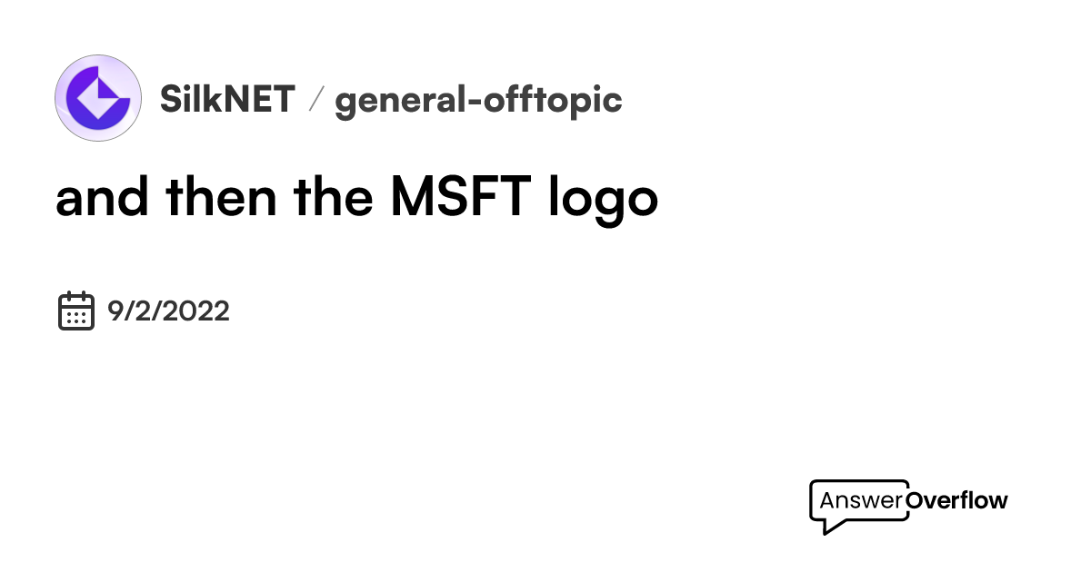 and then the MSFT logo - Silk.NET