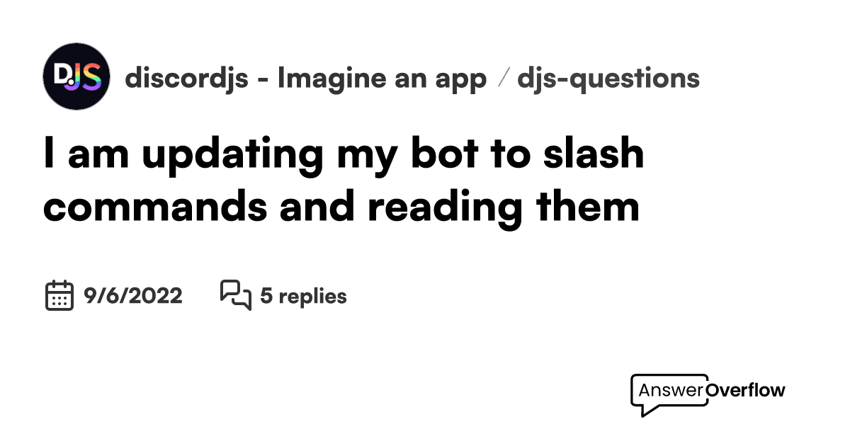 I am updating my bot to slash commands and reading them... - discord.js - Imagine an app