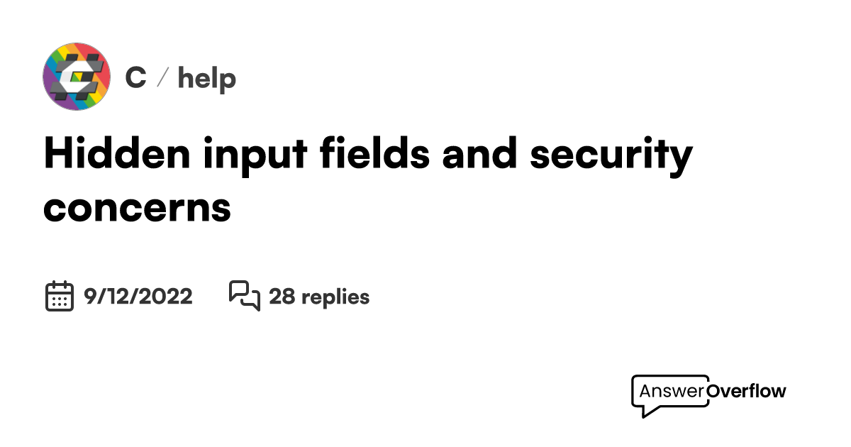 Hidden input fields and security concerns - C#