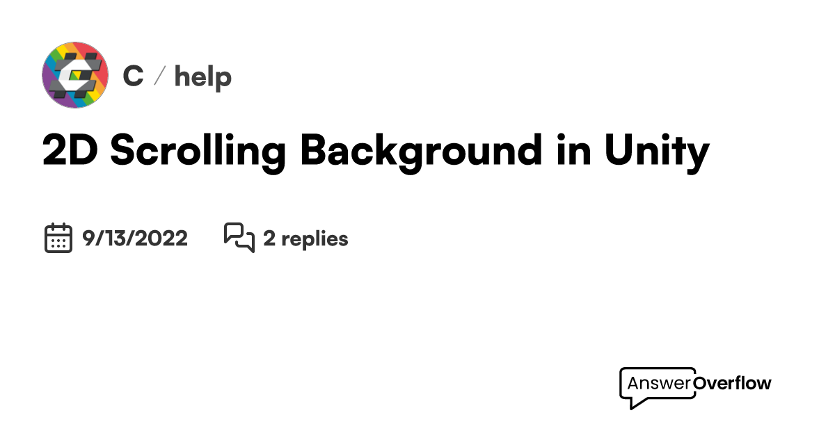2D Scrolling Background in Unity - C#