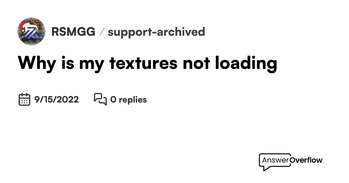 Why is my textures not loading? - RSM.GG