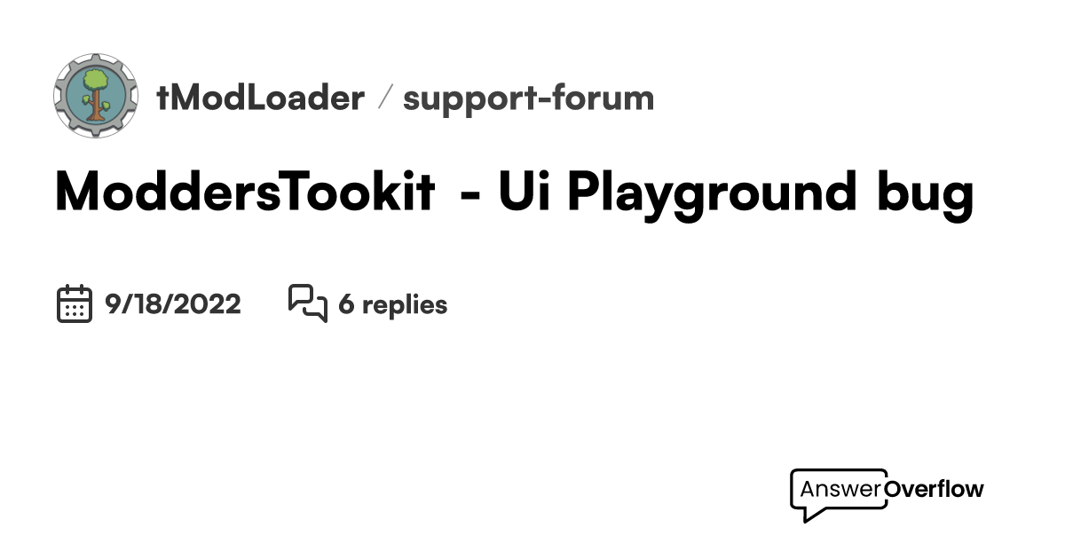 ModdersTookit - Ui Playground bug - tModLoader