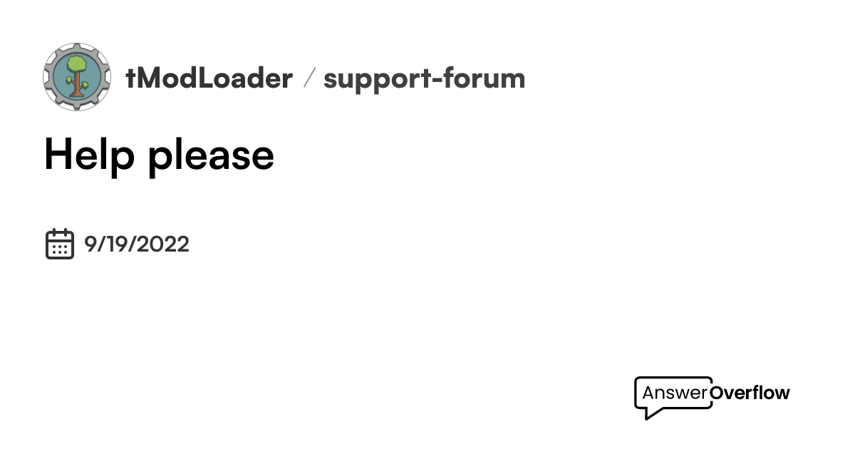 Help please - tModLoader