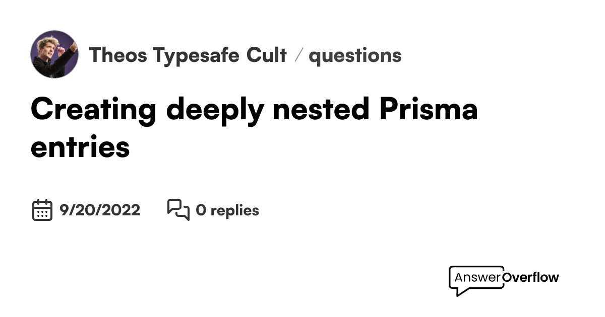 Creating Deeply Nested Prisma Entries Theos Typesafe Cult