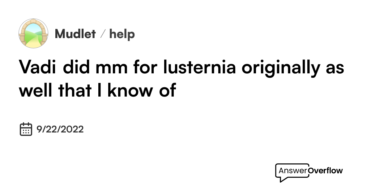 Vadi did m&m for lusternia originally as well that I know of =) - Mudlet