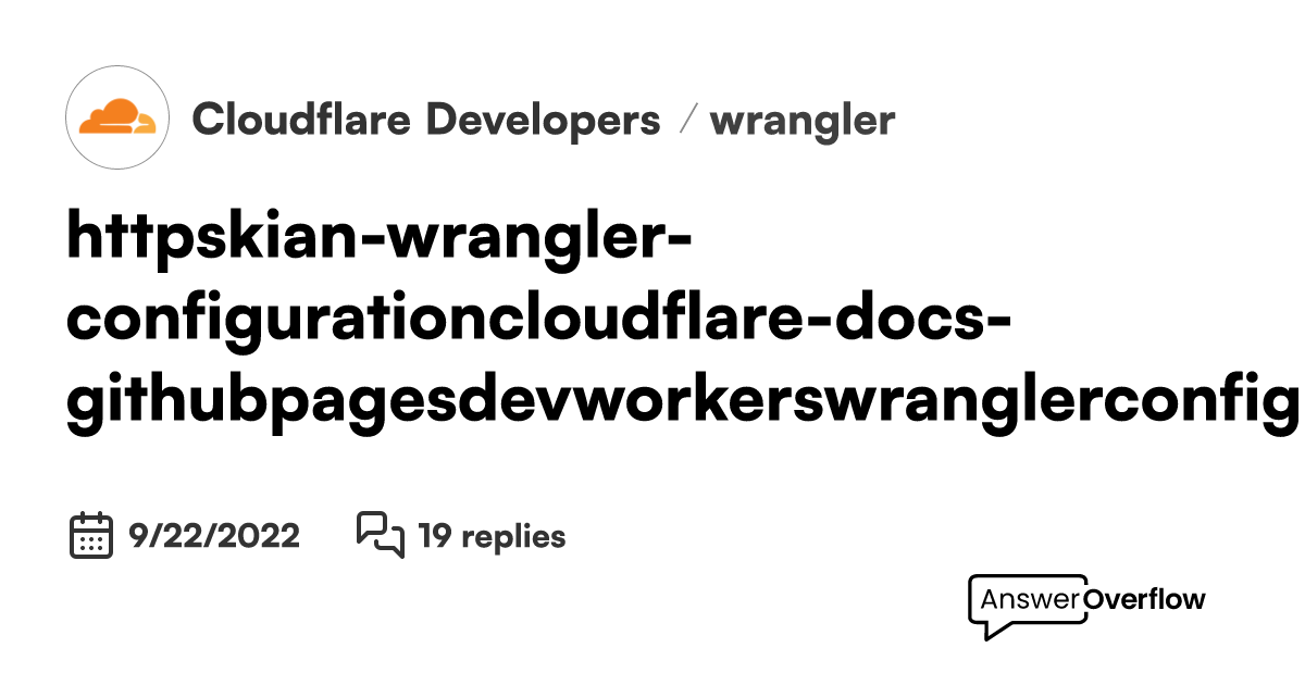 - Cloudflare Developers