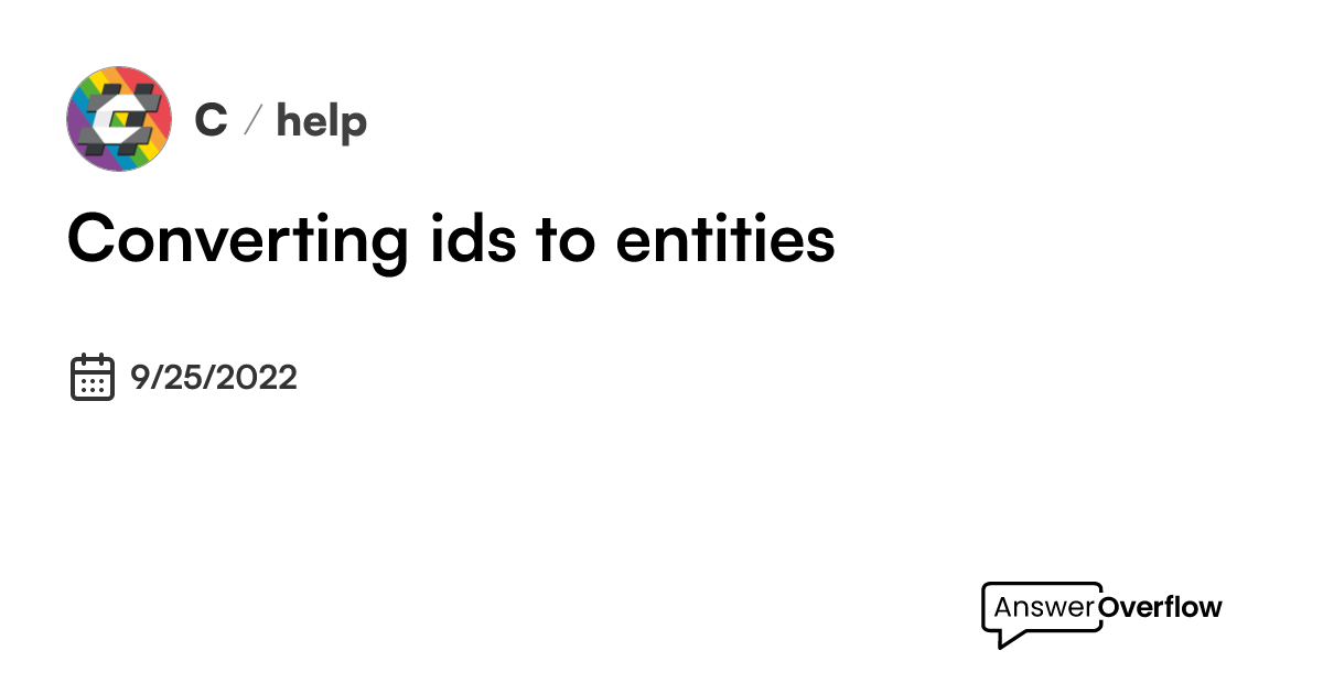 Converting id's to entities - C#