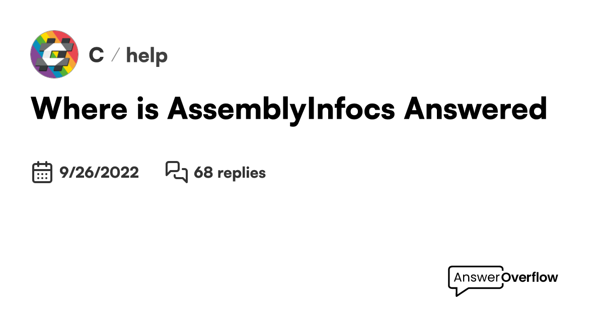 Where is AssemblyInfo.cs [Answered] - C#