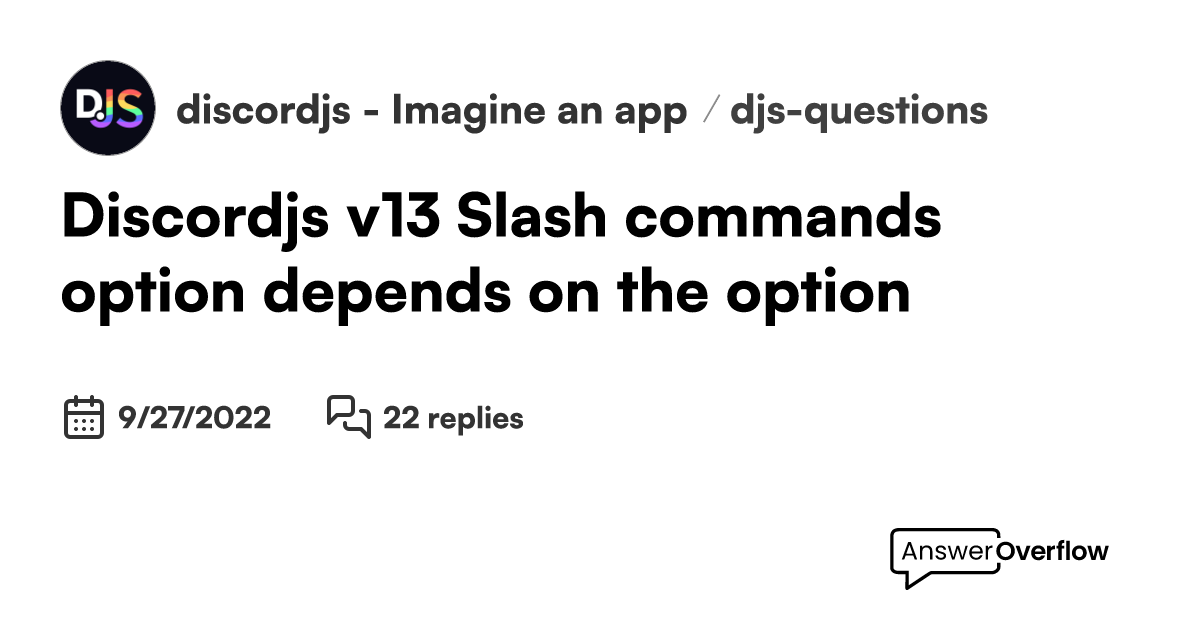 Discord.js v13 Slash command's option depends on the option - discord.js - Imagine an app