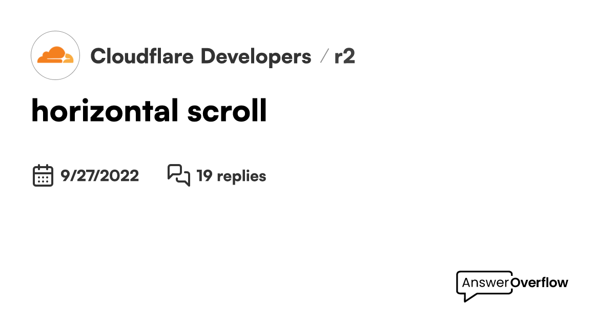 horizontal scroll - Cloudflare Developers