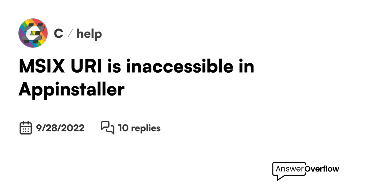 MSIX URI is inaccessible in Appinstaller - C#