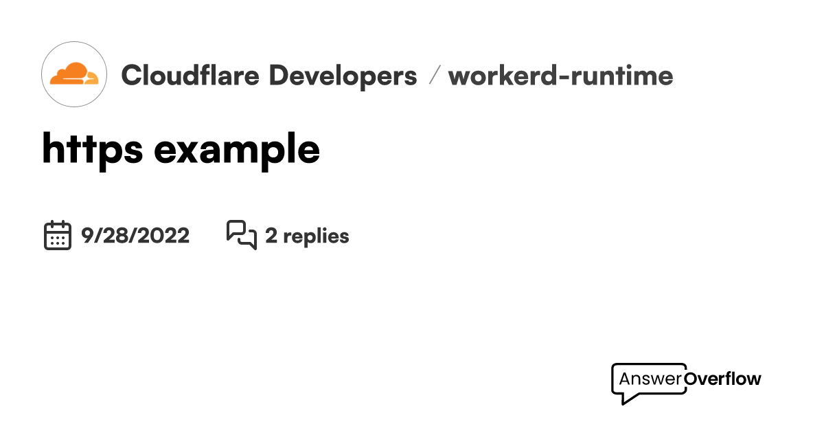 https example - Cloudflare Developers