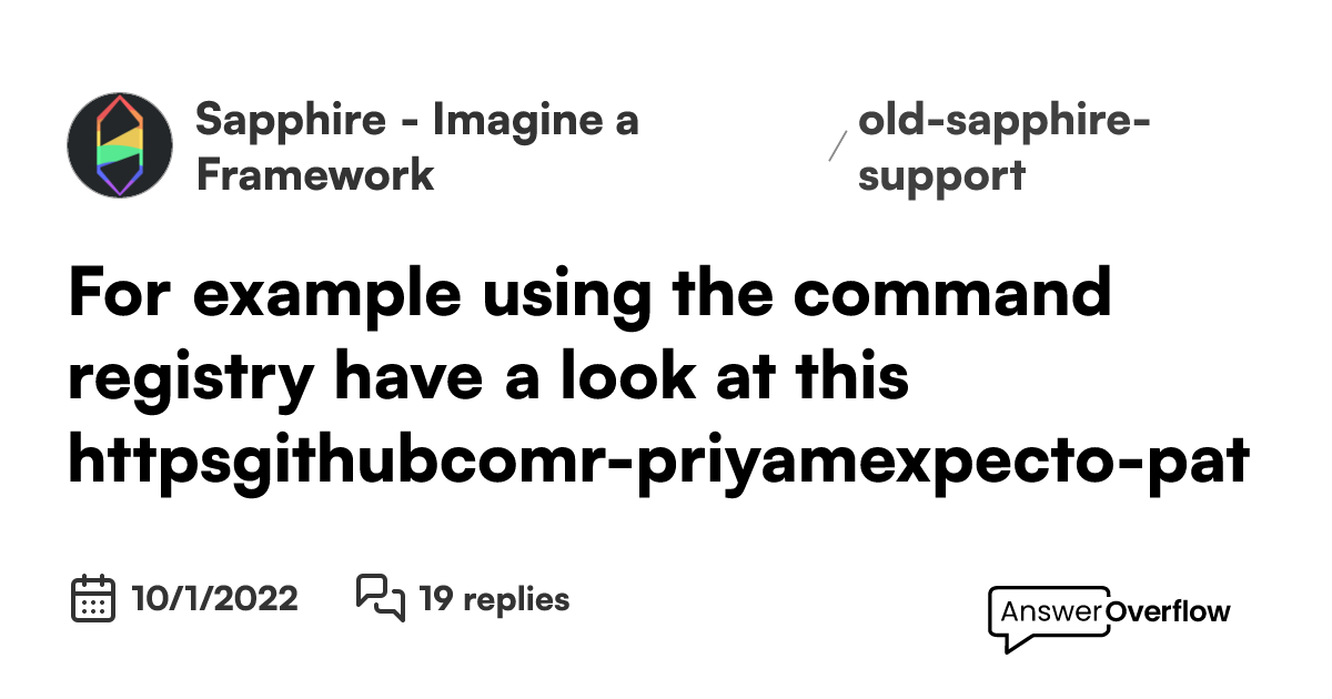 For example using the command registry, have a look at this https ...