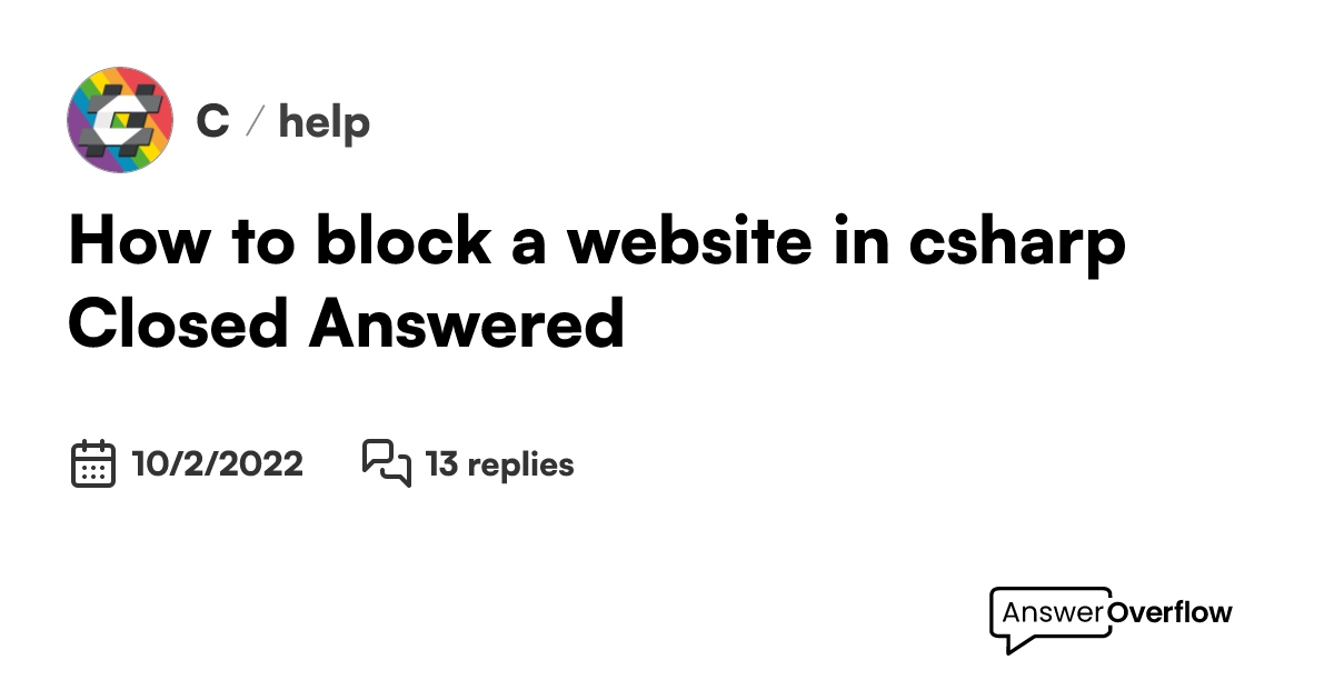 How to block a website in csharp? [Closed] [Answered] - C#
