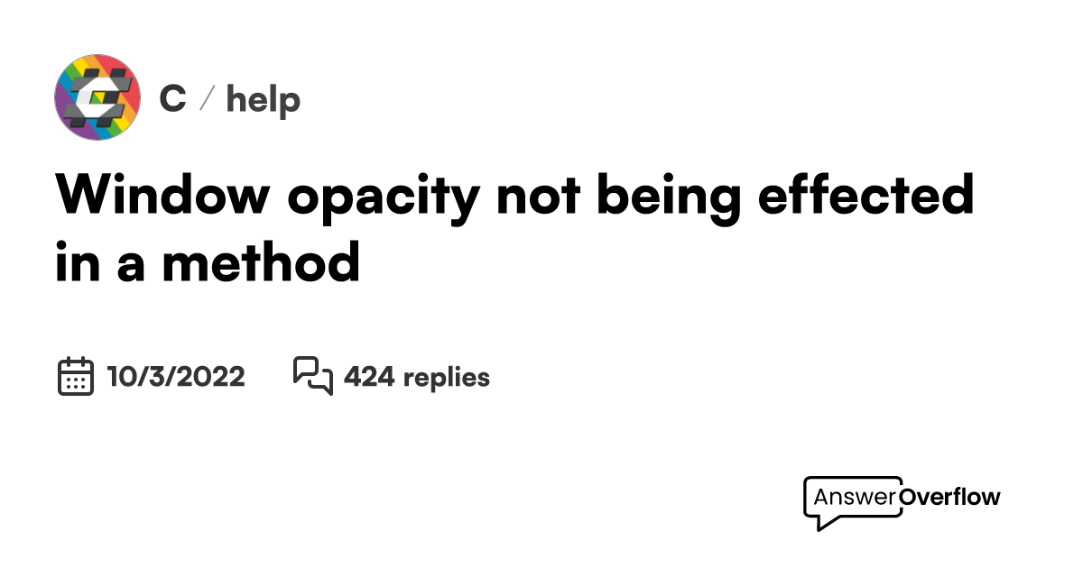 Window opacity not being effected in a method? - C#