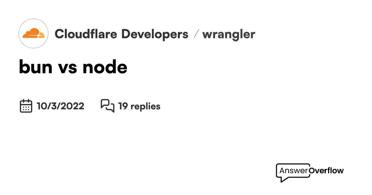 bun vs node - Cloudflare Developers