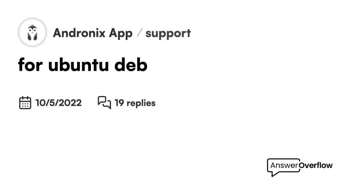 for ubuntu .deb - Andronix App