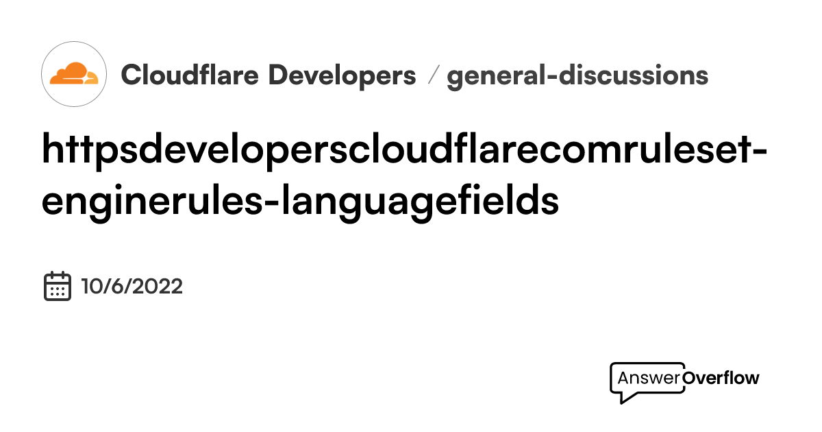 - Cloudflare Developers