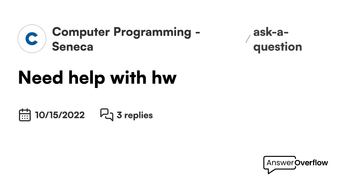 Need help with hw - Computer Programming - Seneca Polytechnic College