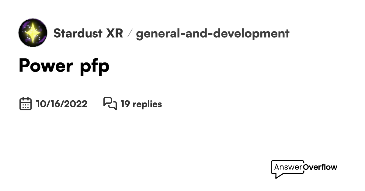 Power pfp - Stardust XR