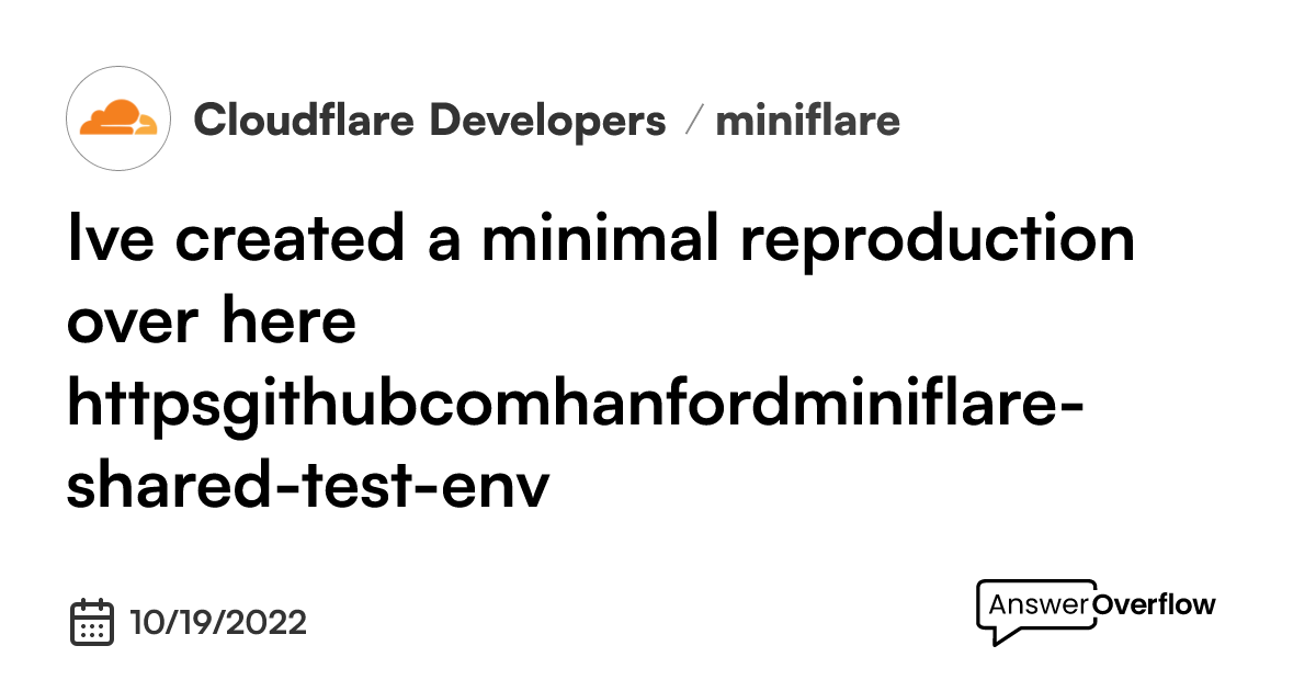 I've created a minimal reproduction over here: https://github.com ...