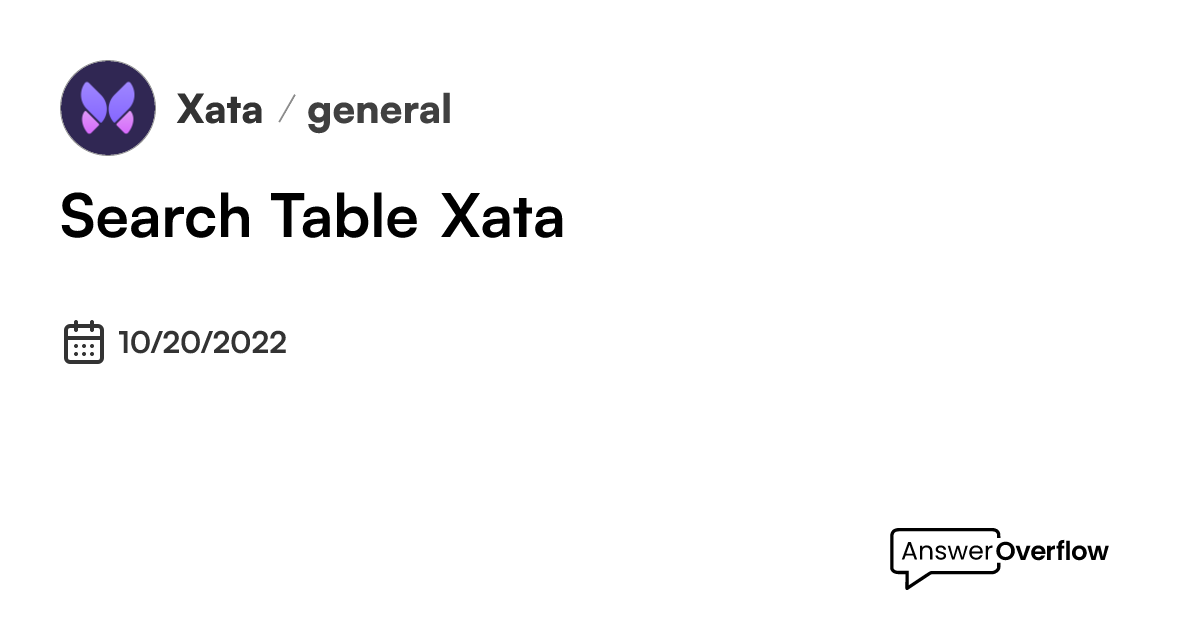 Search Table | Xata - Xata