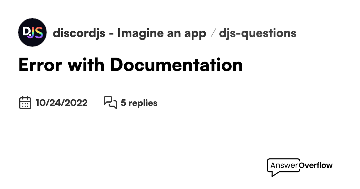 Error with Documentation - discord.js - Imagine an app