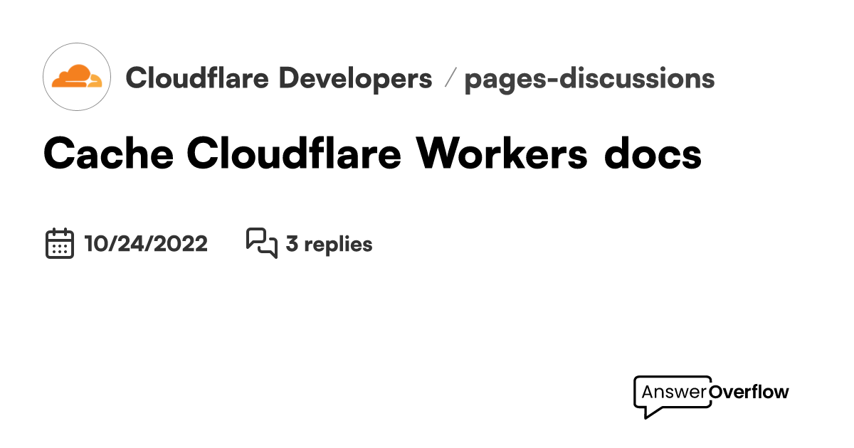 Cache · Cloudflare Workers docs - Cloudflare Developers