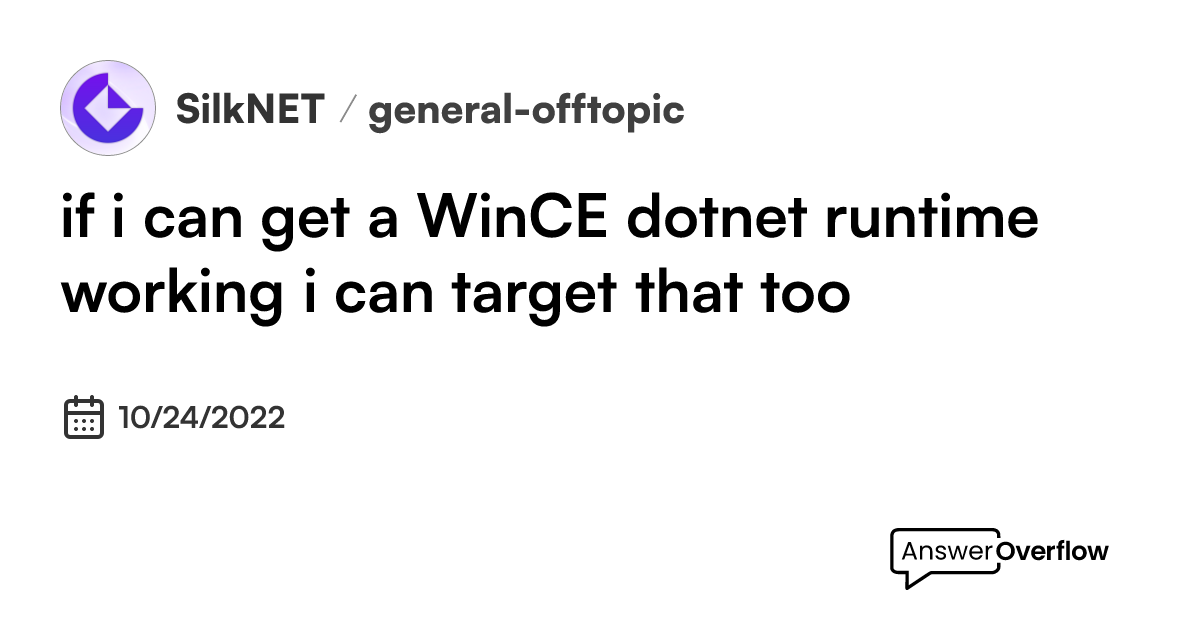 if i can get a WinCE dotnet runtime working i can target that too ...