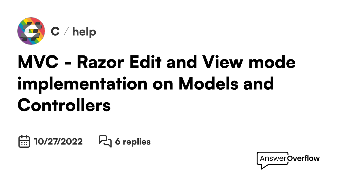 Mvc Razor Edit And View Mode Implementation On Models And Controllers C